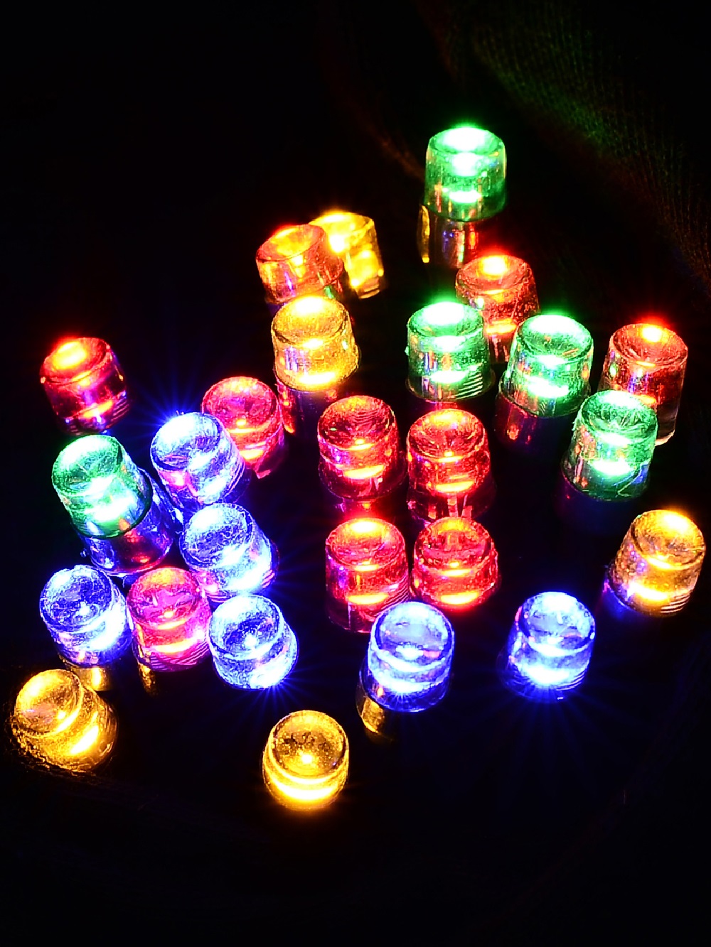 250 Multi Colour LED Concave Bulb Firecracker Cluster Fairy String ...