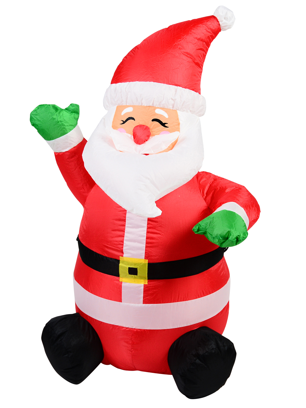 Happy Greeting & Sitting Santa Illuminated Christmas Inflatable Display ...