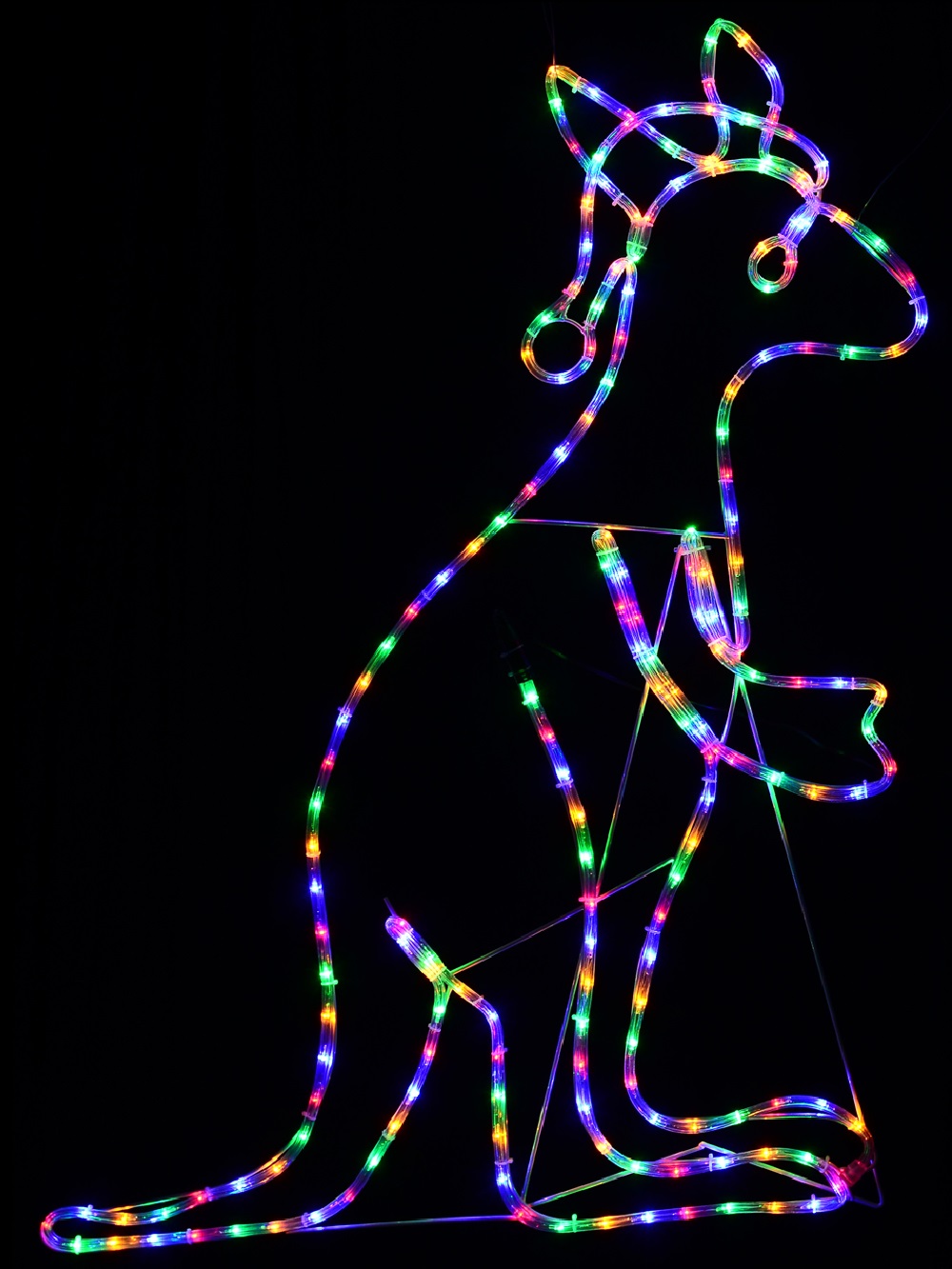 Multi Colour LED Buru The Christmas Kangaroo Light Display Silhouette ...